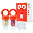 Love Noobs Baby Fruit Feeder & Teether Set, Silicone Food Holder ...