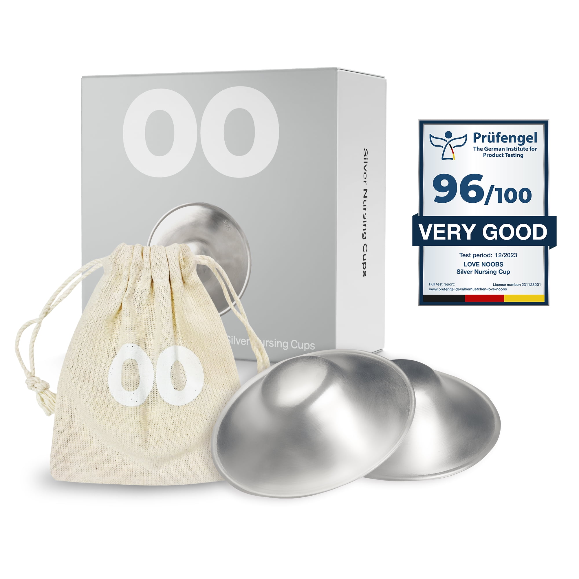 Love Noobs Pure Silver Nursing Cups, Soothing Nipple Shields for ...