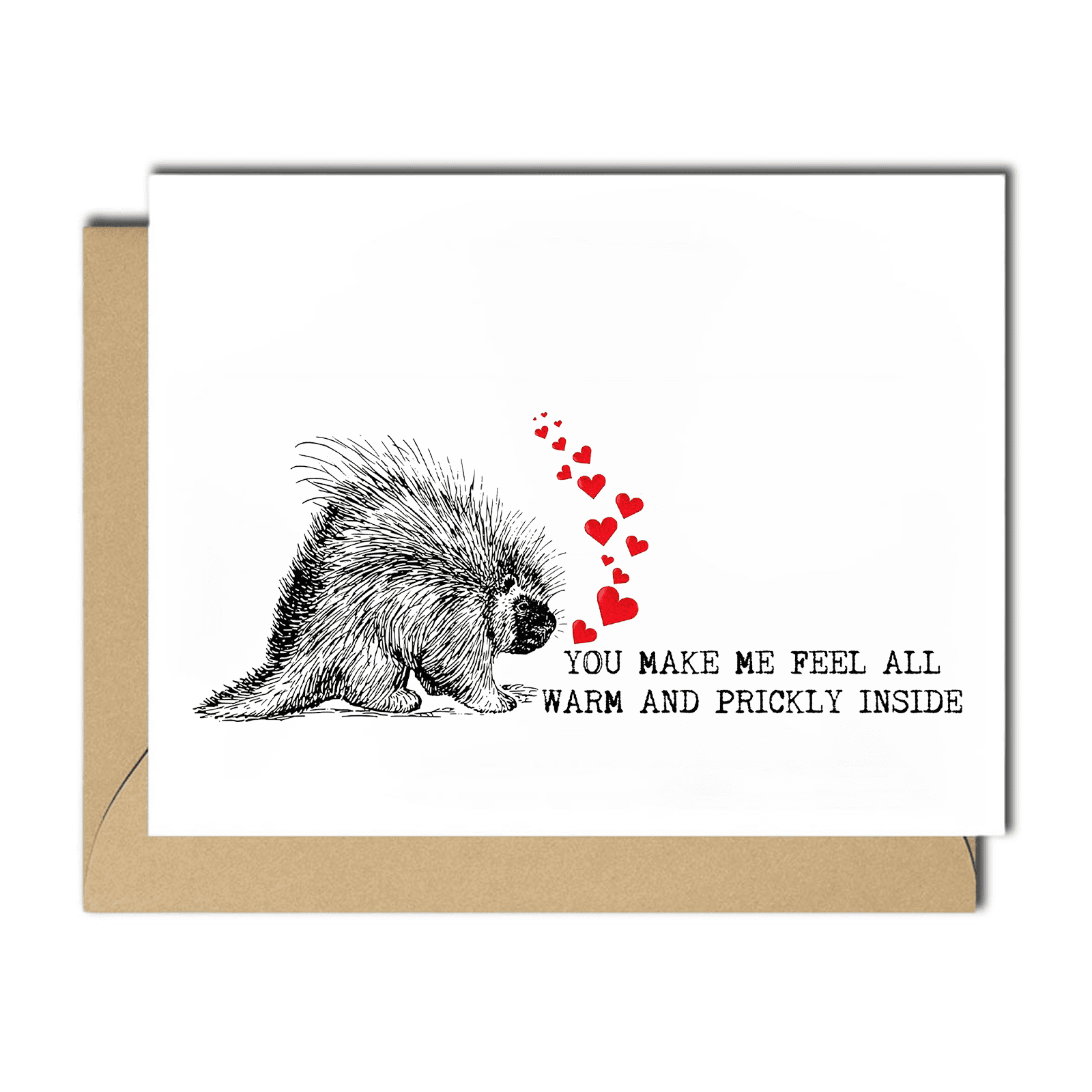 Love Note Card Featuring Adorable Porcupine – "You Make Me Feel All ...