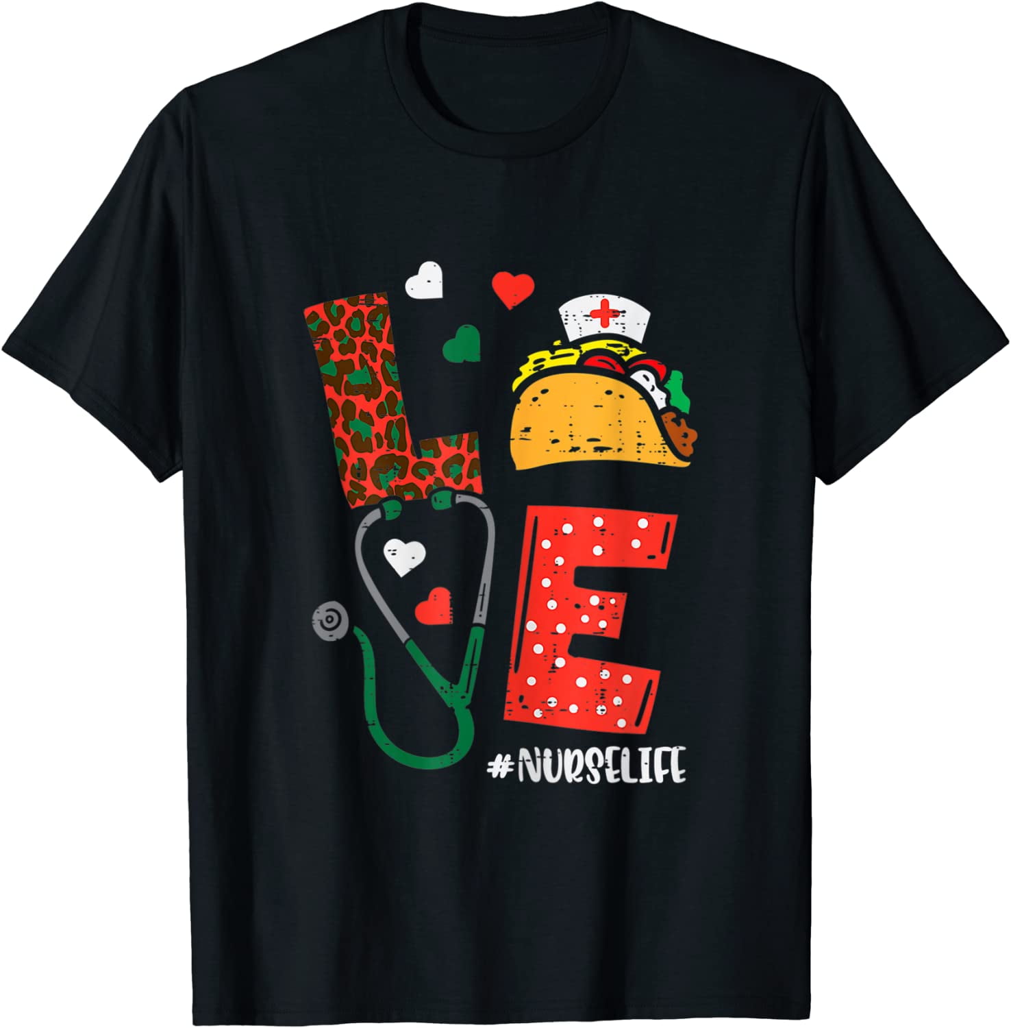 Love Nurselife Taco Cinco De Mayo Nurse Women Scrub Top T-Shirt ...