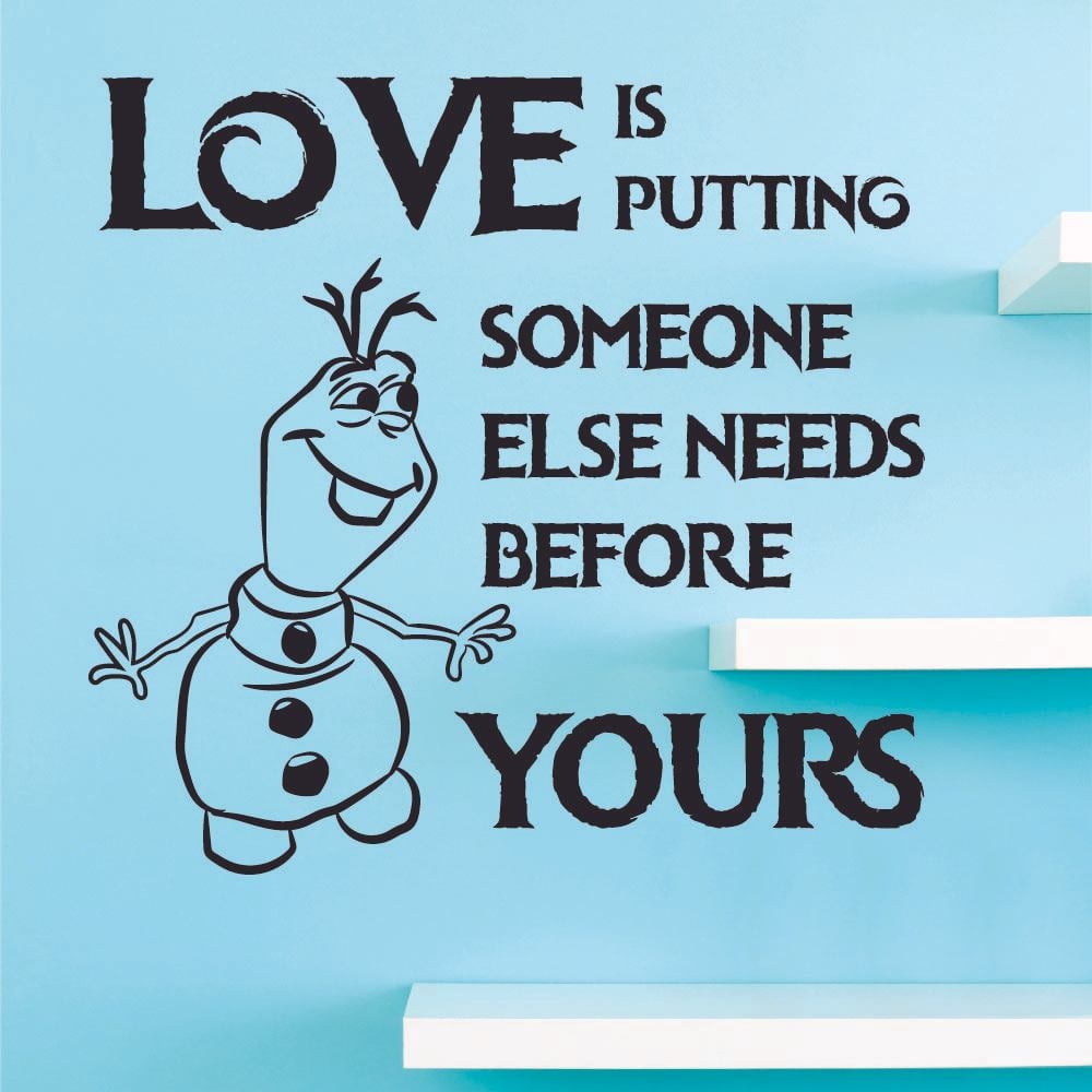 Love Olaf Snow Frozen Quote Disney Cartoon Quotes Wall Sticker Art ...