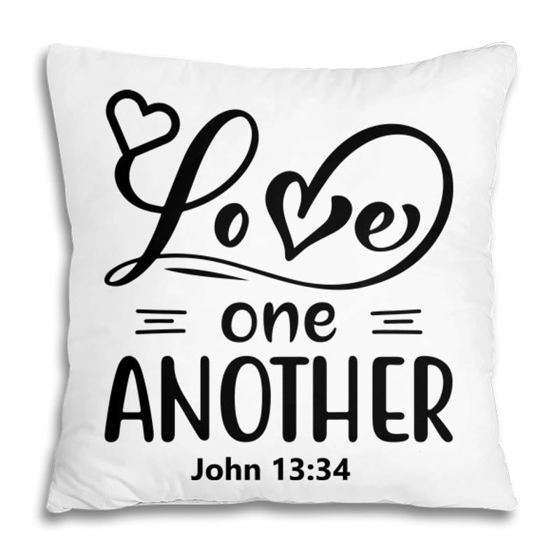 Love One Another Bible Verse Black Graphic Christian Pillow - Walmart.com