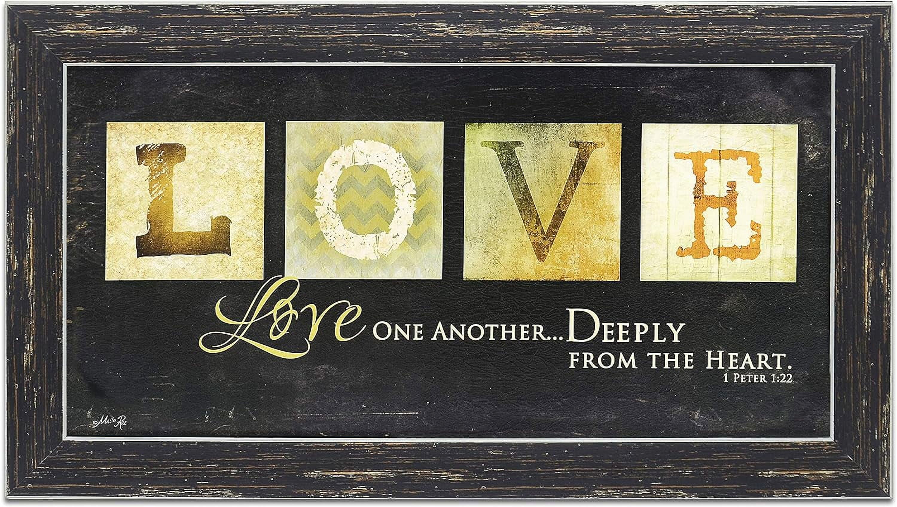 Love One Another Sign Framed Print Wall Art Christian Bible Verse ...