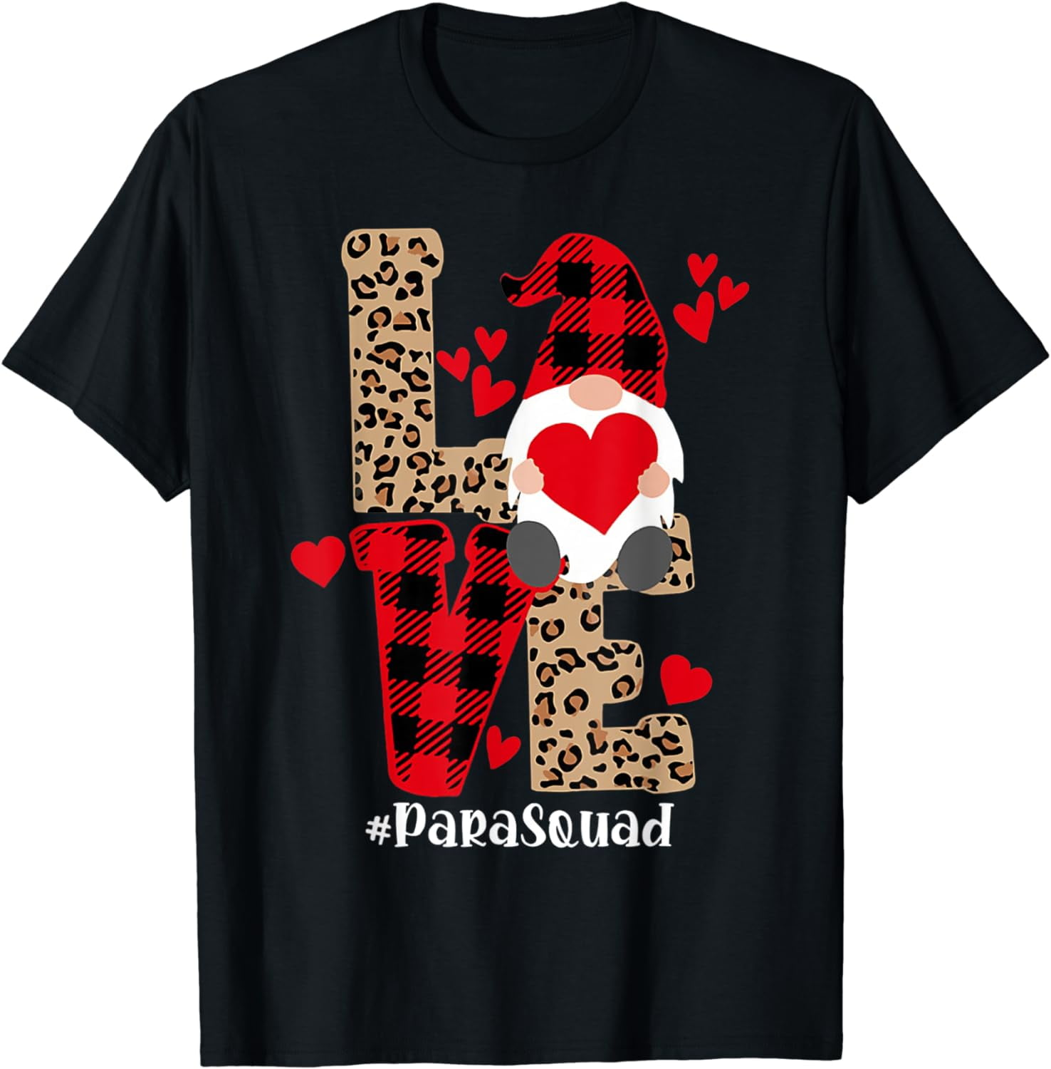 Love Paraprofessional Squad Gnome Teacher Valentine's Day T-Shirt ...