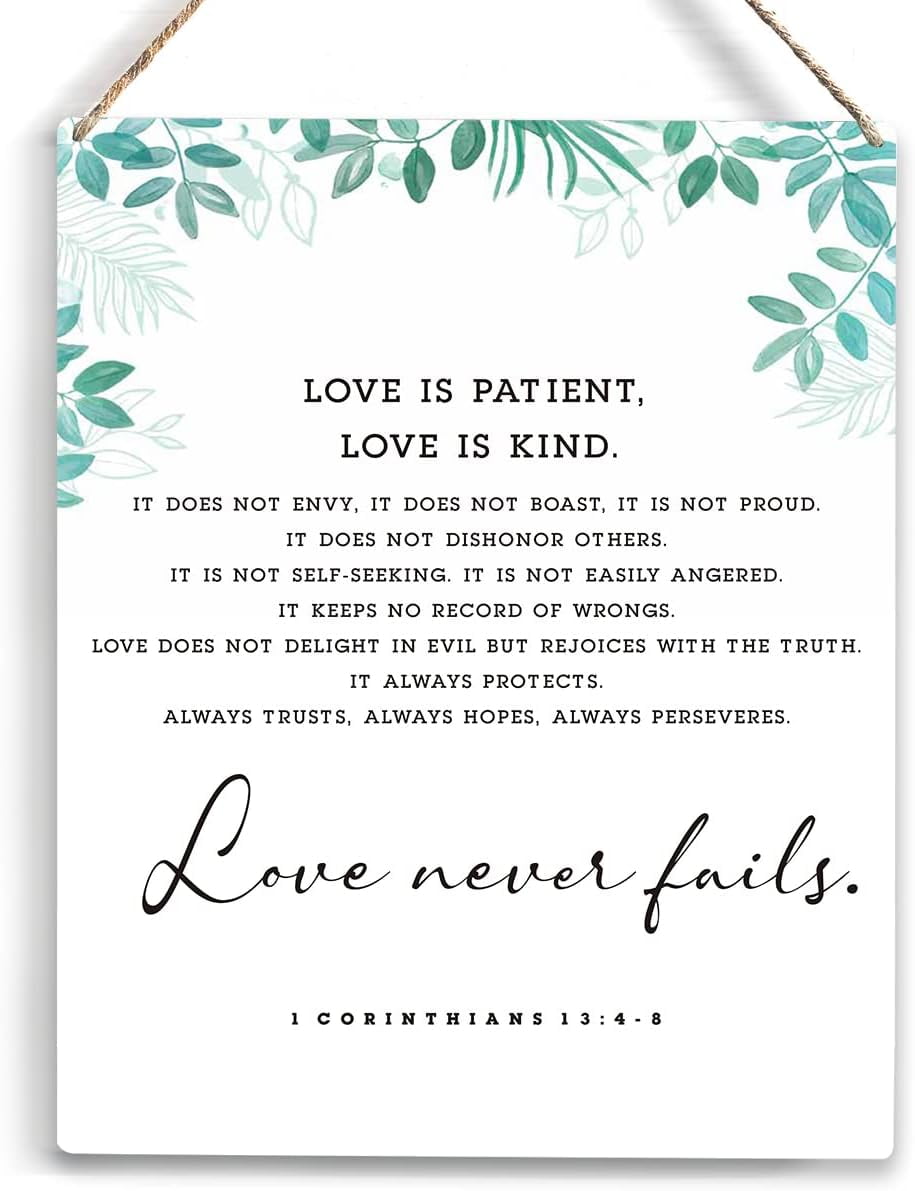 Love is Patient Love is Kind Bible Verse Wood Sign Rustic 1 Corinthians ...