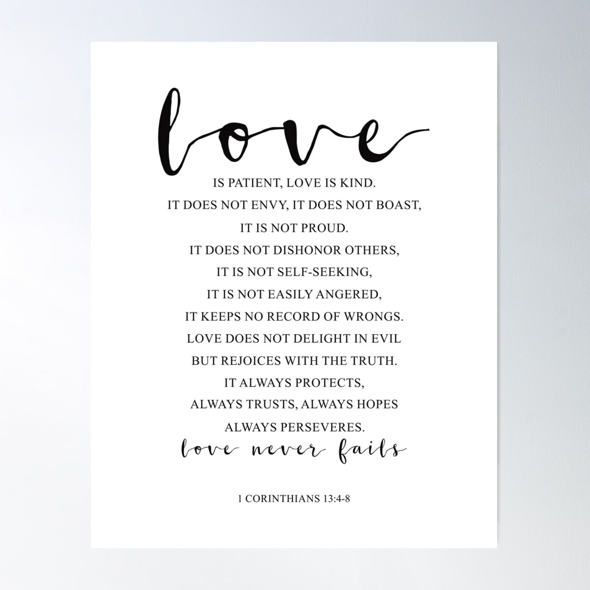 Love Is Patient, Love Is Kind, 1 Corinthians 13:4-8. Bible Verse ...