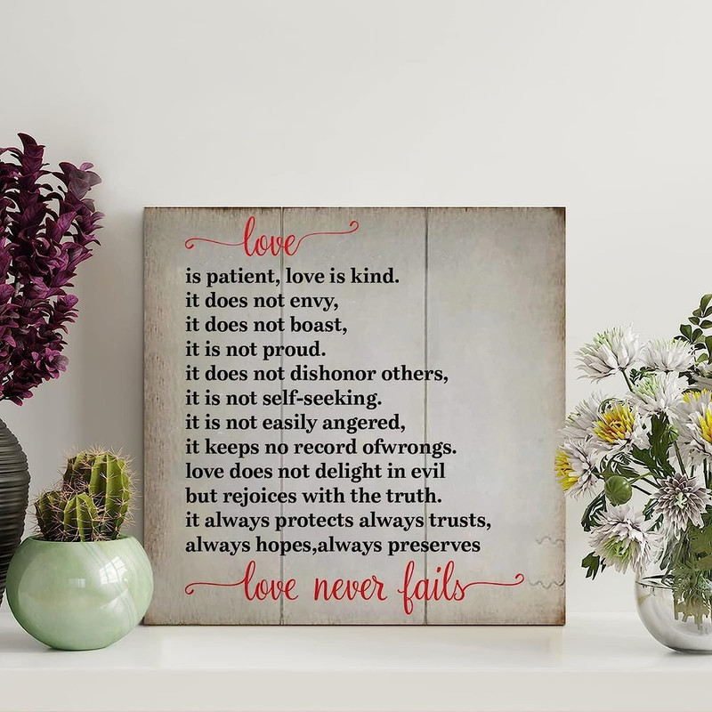Love Is Patient Love Is Kind It Does Not Envy Wood Signs 5x5in ...
