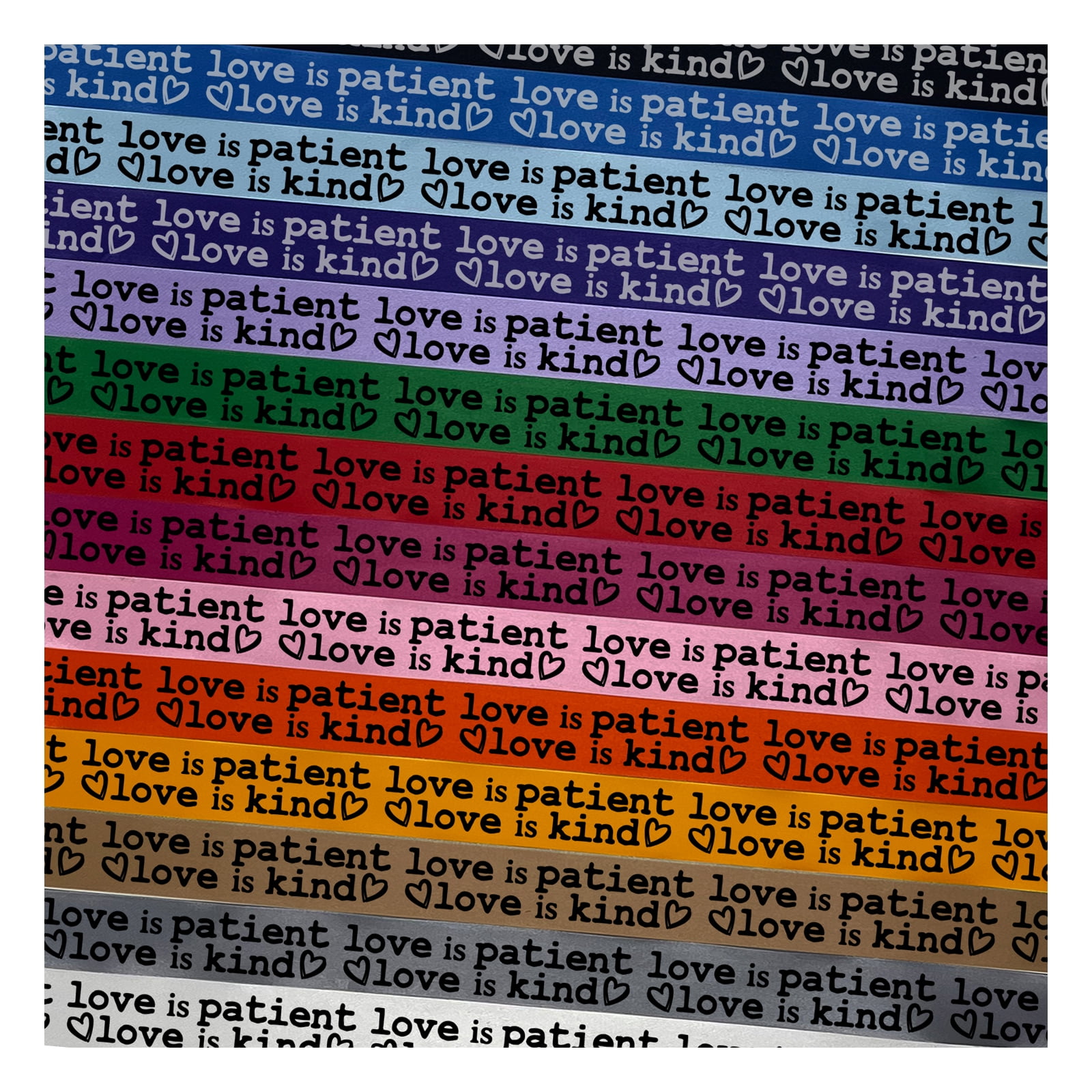 Love is Patient Love is Kind Inspirational Bible Verse Satin Ribbon for ...