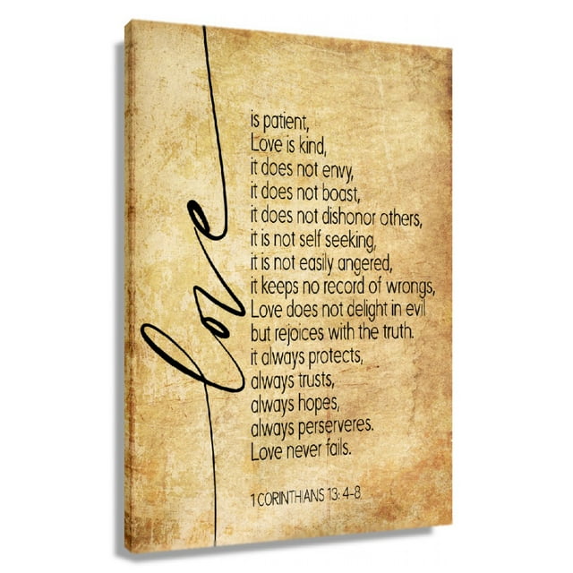 Love Is Patient Love Is Kind Wall Art 1 Corinthians 13 4-8 Bible Quote ...