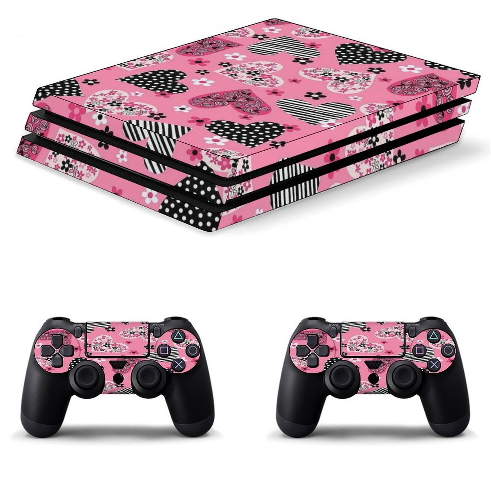 Love Pattern Black And White Polka Dots Roses Wildflowers PS4/PS4 Pro ...