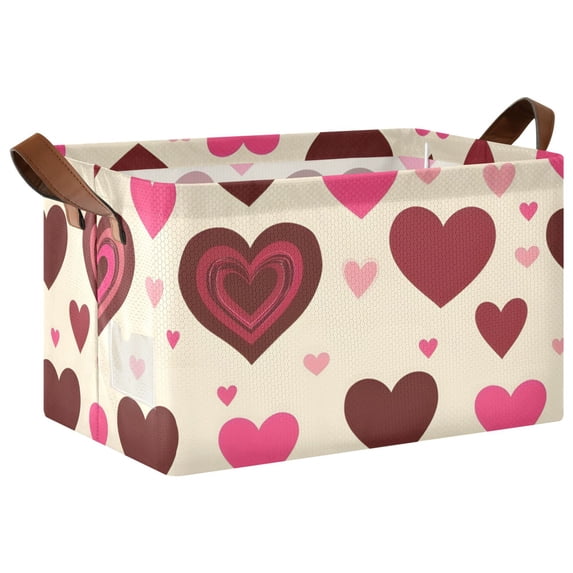 Love Pattern Collapsible Storage Bin Open Home Shelf Basket Water ...