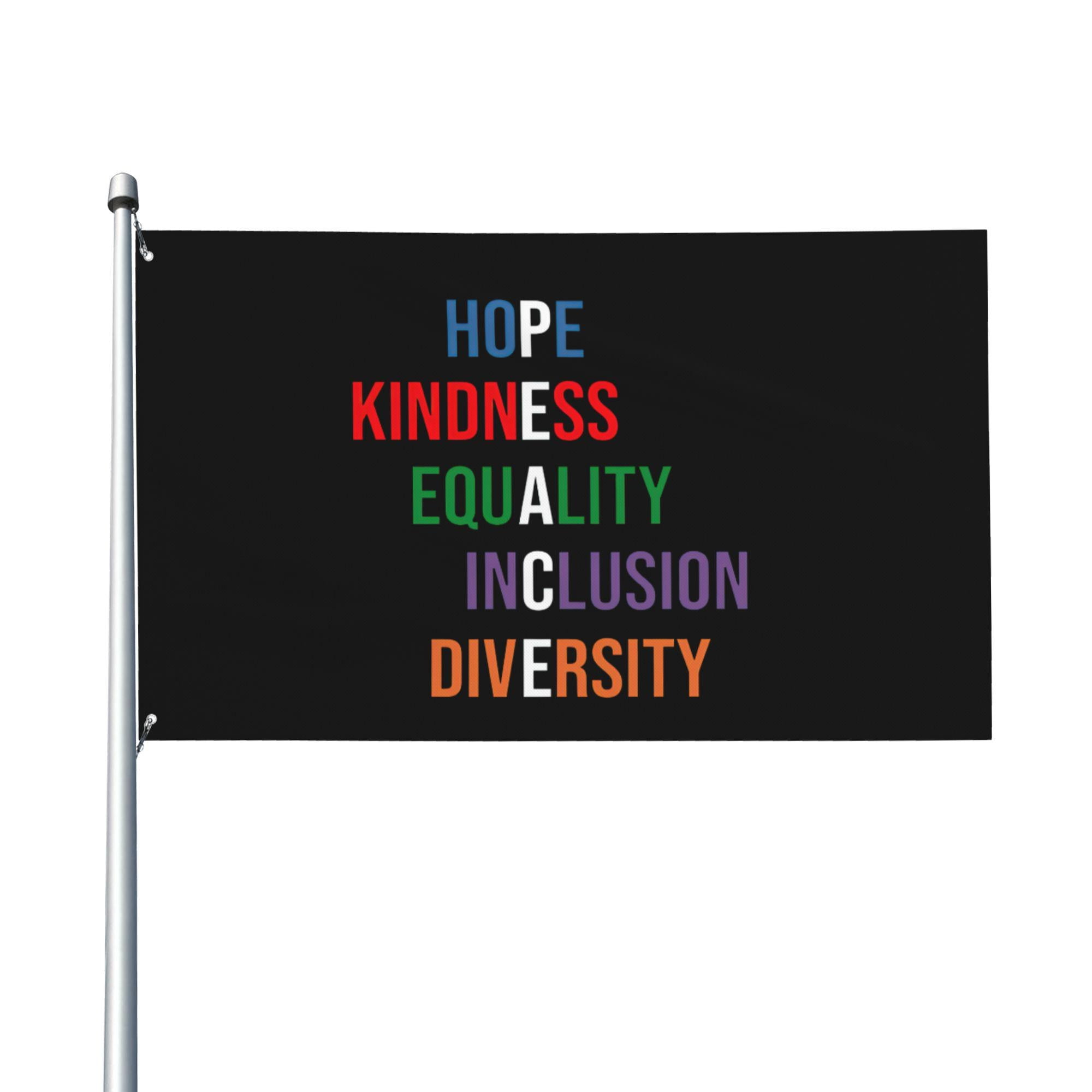 Love Peace Equality Inclusion Kindness Flag Outdoor Garden Flag Breeze ...