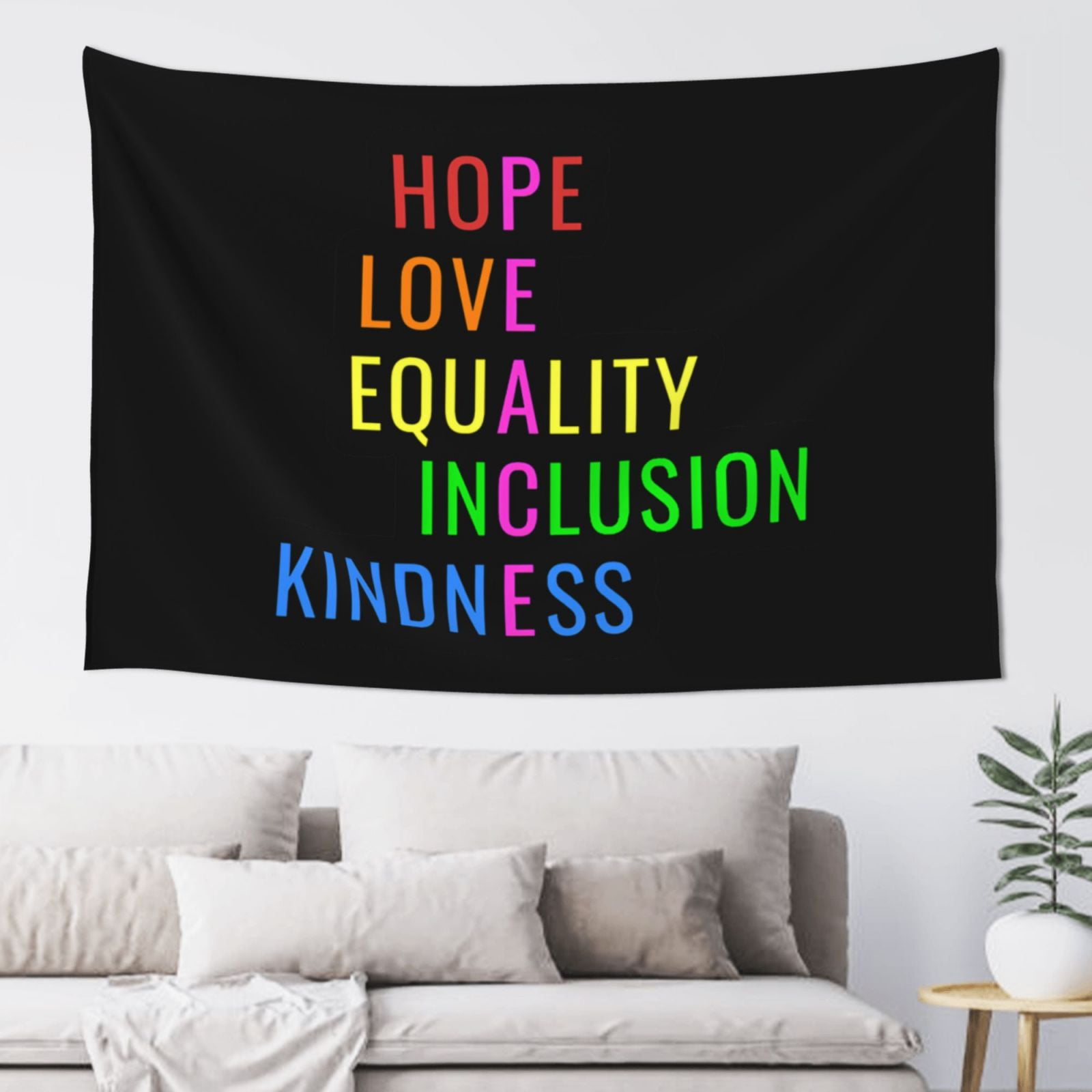 Love Peace Equality Inclusion Kindness Hope Tapestry 60"X40 ...