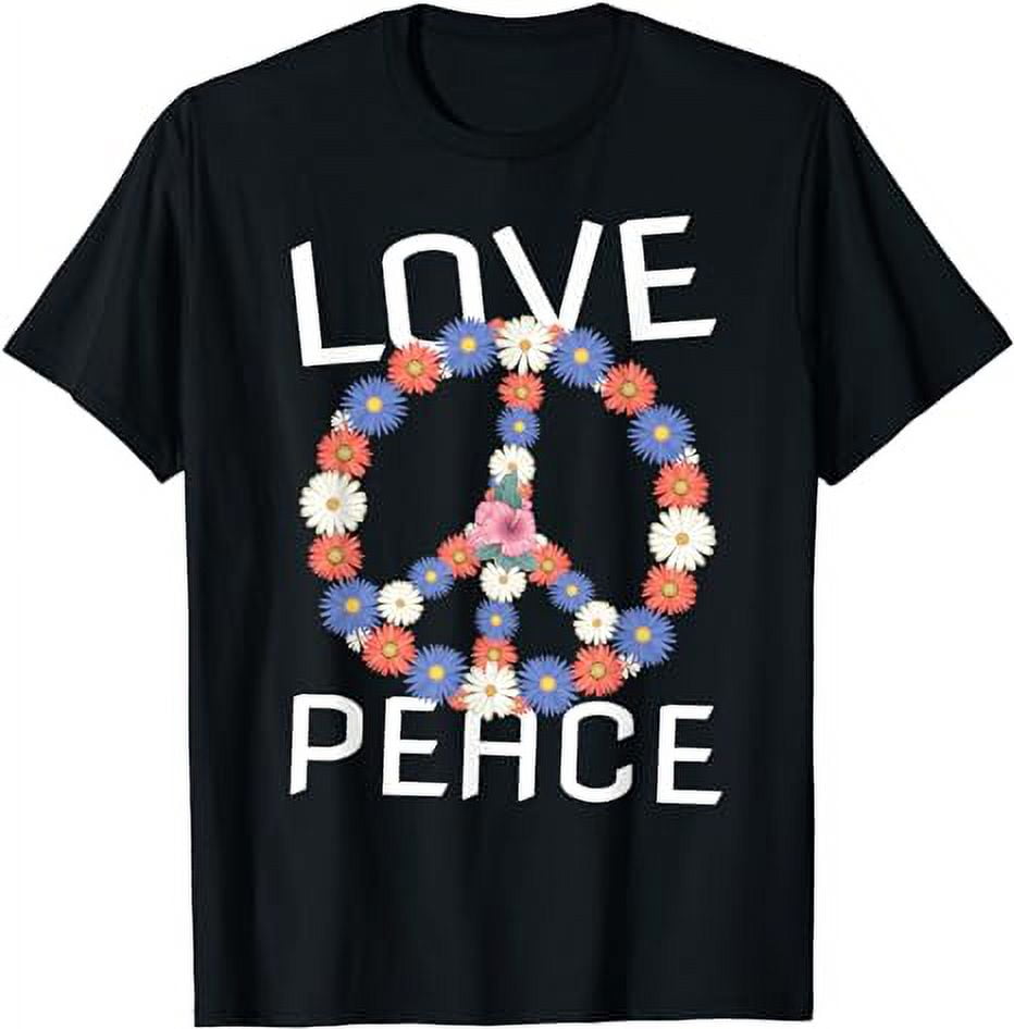 Love Peace Freedom Flower 60s 70s Peace Sign T-Shirt - Walmart.com