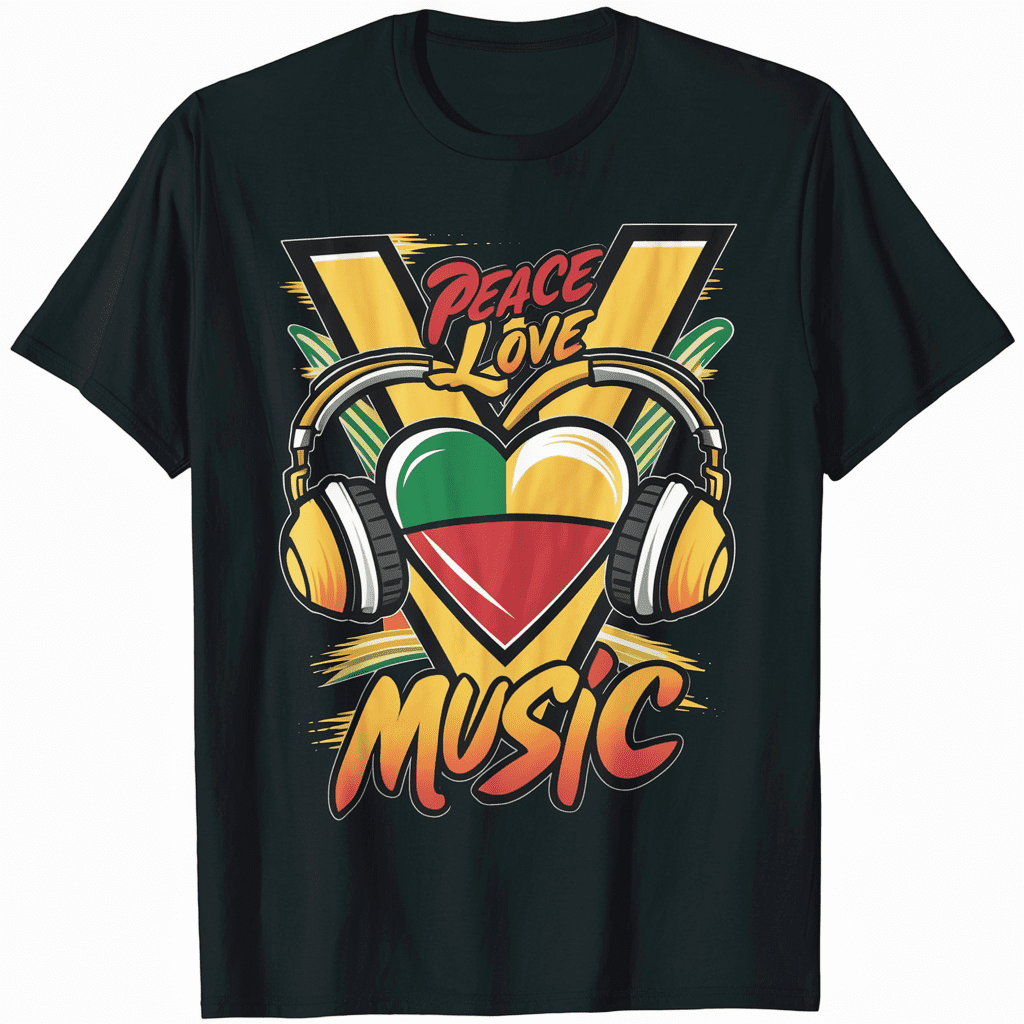 Love Peace Music Rasta Reggae Rastafari Roots Reggae Pride T-Shirt ...