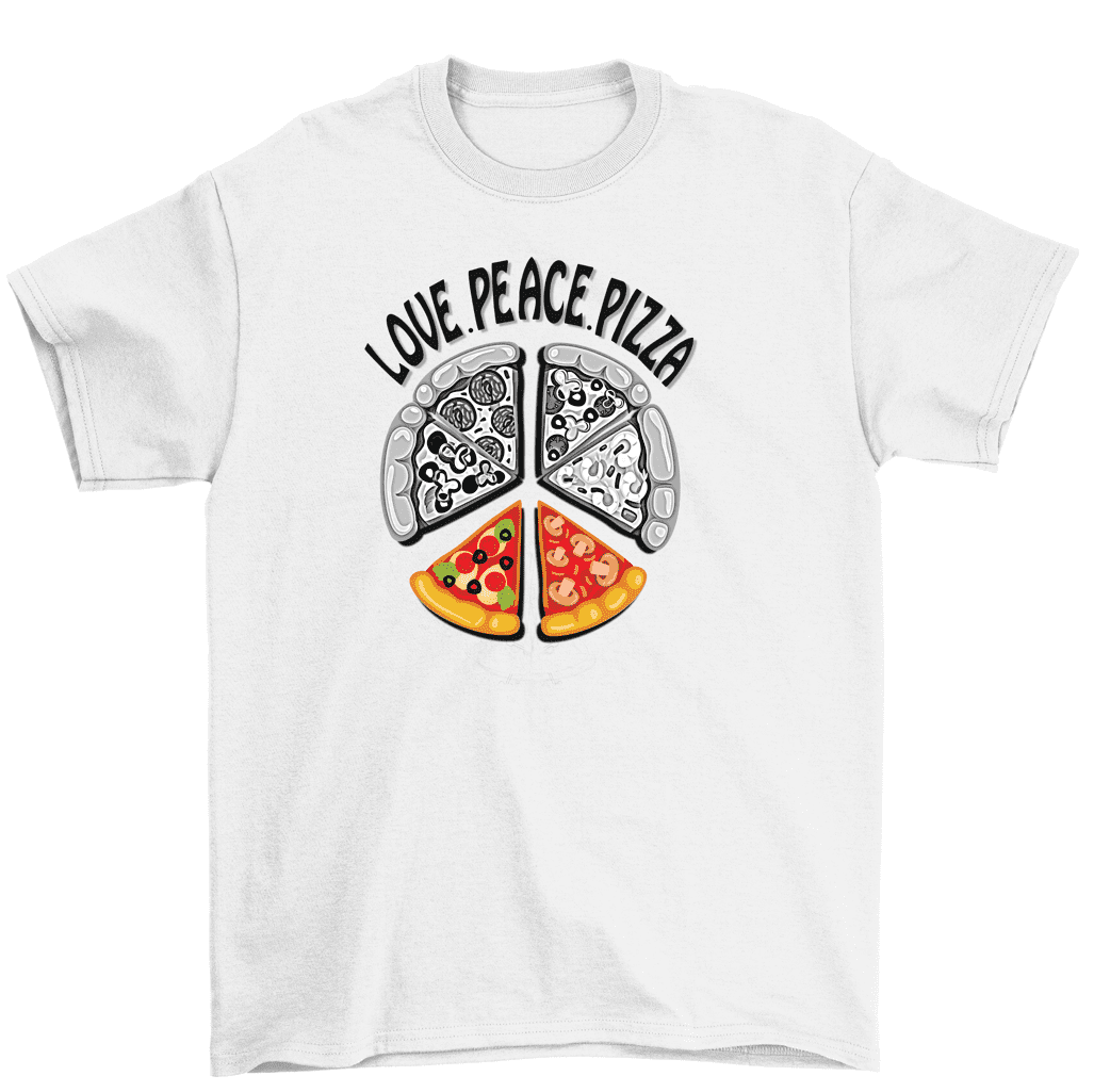 Love Peace Pizza T-Shirt Peace Sign Pizza Lover Tee Men Women - Walmart.com