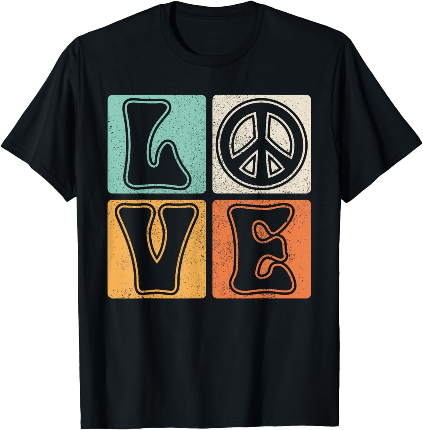 Love Peace Sign Hippie Costume 60's Themed Party 70's Outfit T-Shirt ...