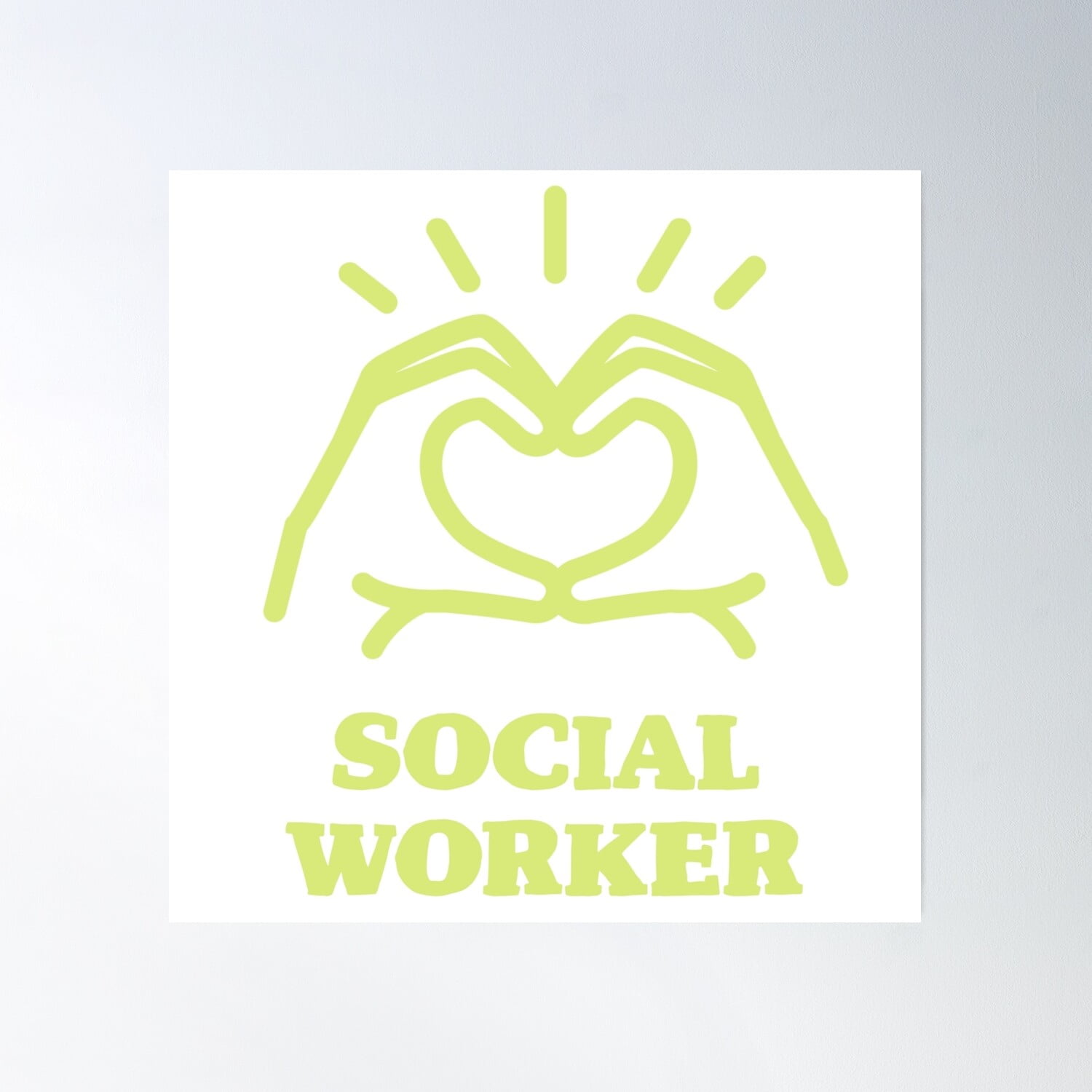 Love People And Social Work Poster Wall Art, Modern Wall Decor, 30x30 ...