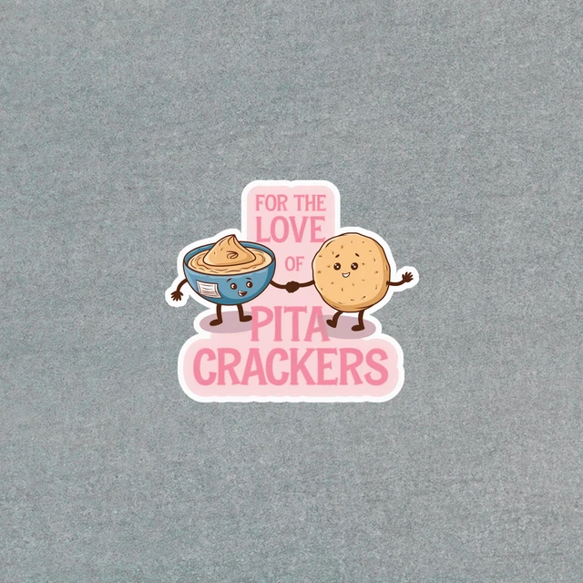 For The Love Of Pita Crackers Food Pun Stickerphone Decal Water Bottle ...