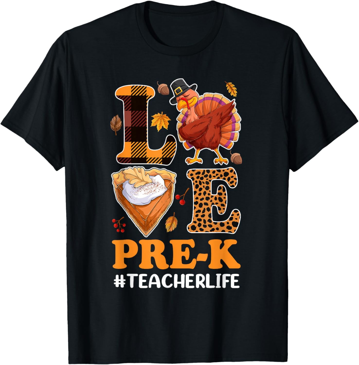 Love Pre-k Teacher Life Shirt, Preschool Fall Dabbing Turkey T-Shirt ...