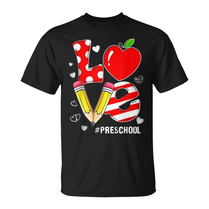 Love Preschool Teacher Students Heart Valentines Day TShirt - Walmart.com