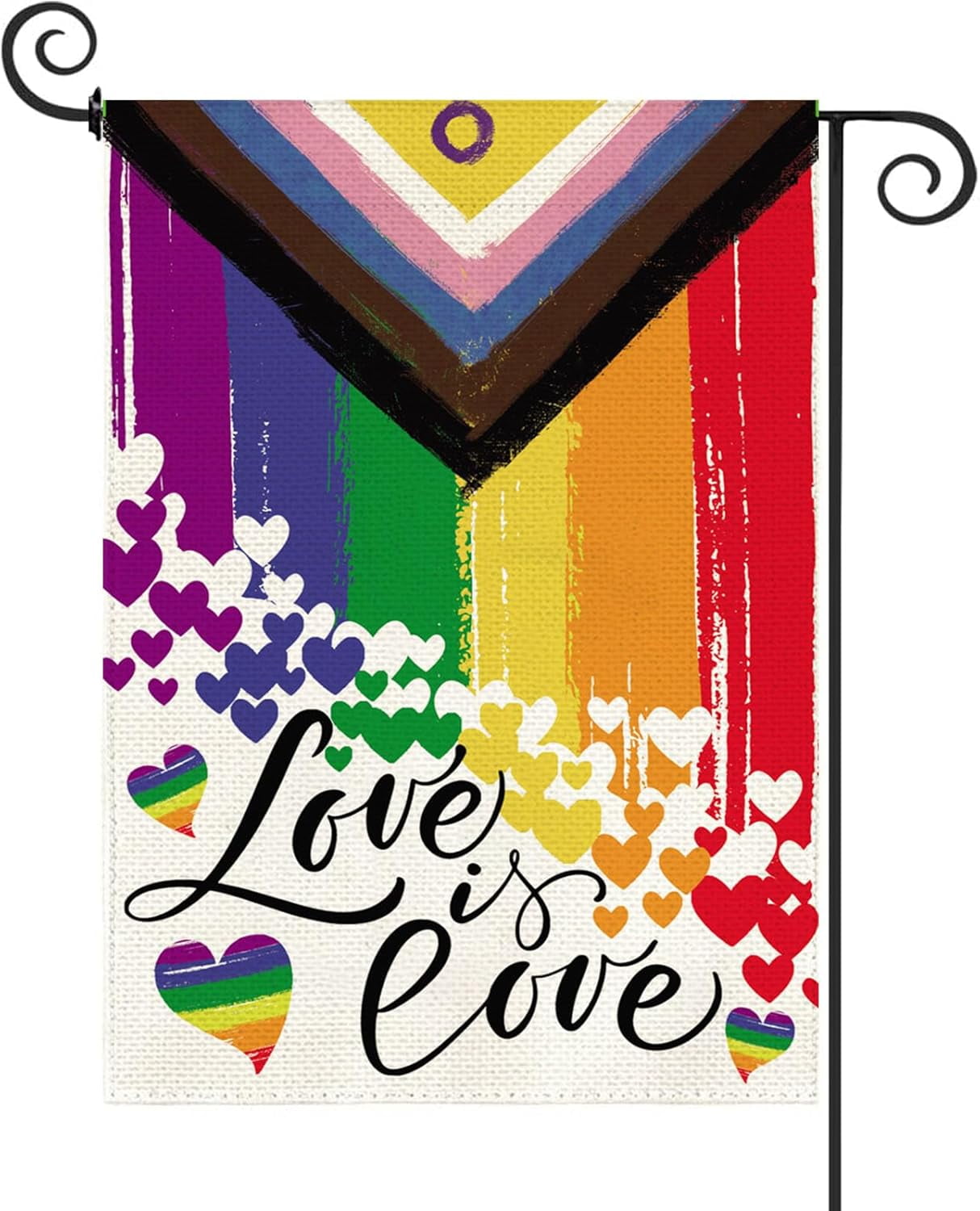 Love Pride Garden Flag Double Sided 12.5 x 18 Inch LGBTQ Love Heart ...