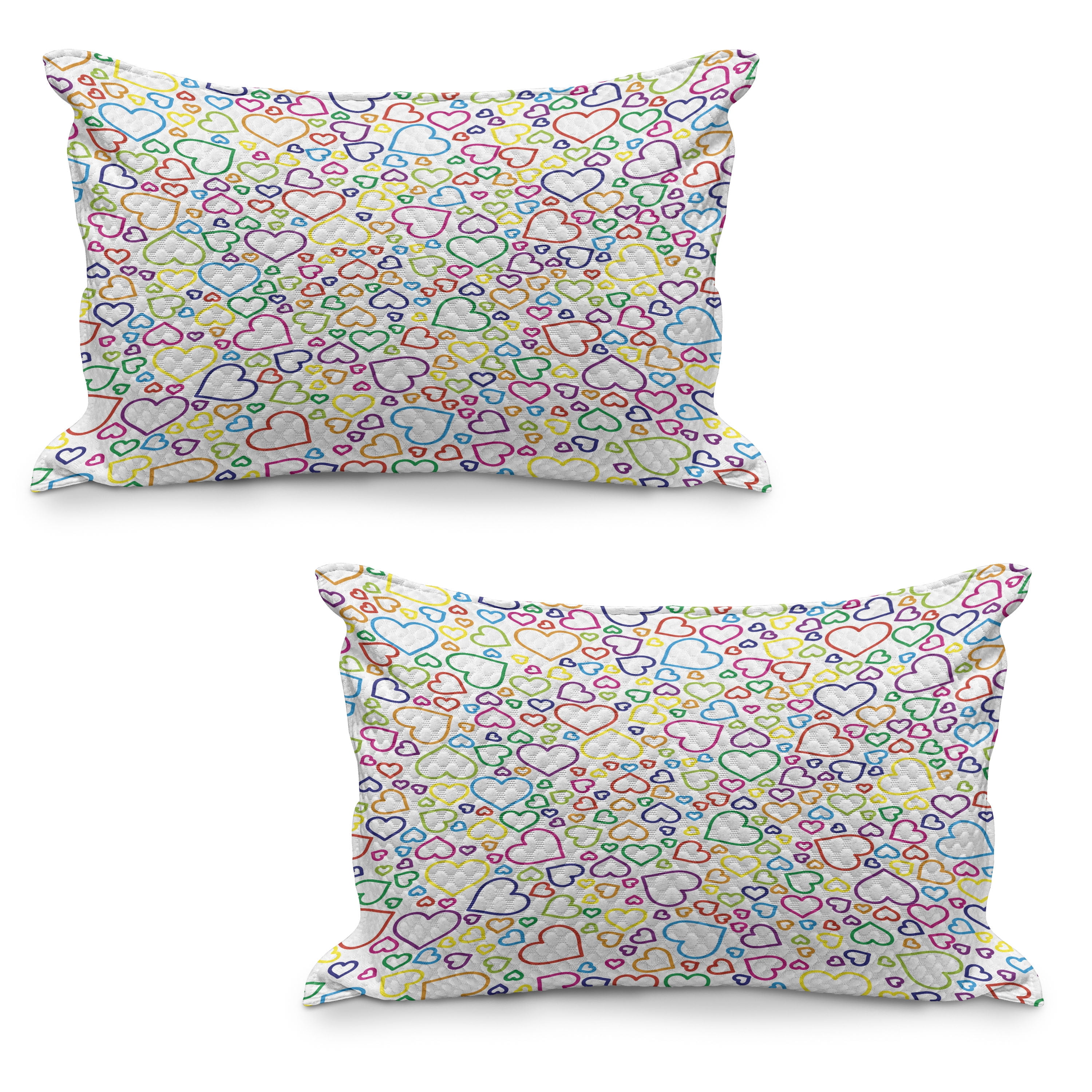 Love Quilted Pillowcover Set of 2, Affection Doodle Style Pleasure ...