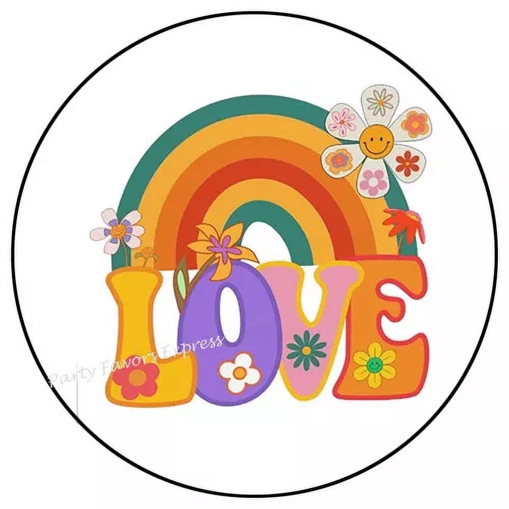 Love Retro Rainbow Sticker Party Favors Sticker Envelope Seals Labels ...