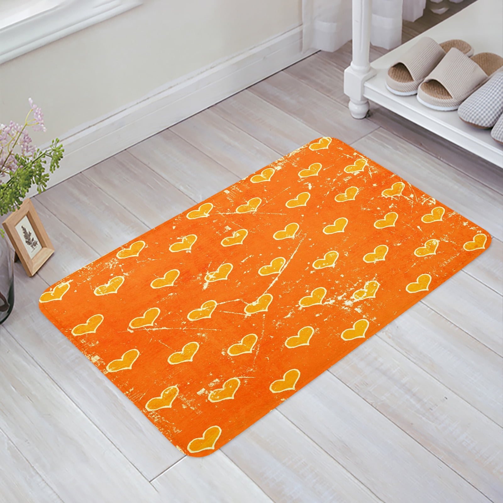 Love Retro Tattered Texture Bedroom Floor Mat Home Entrance Doormat ...