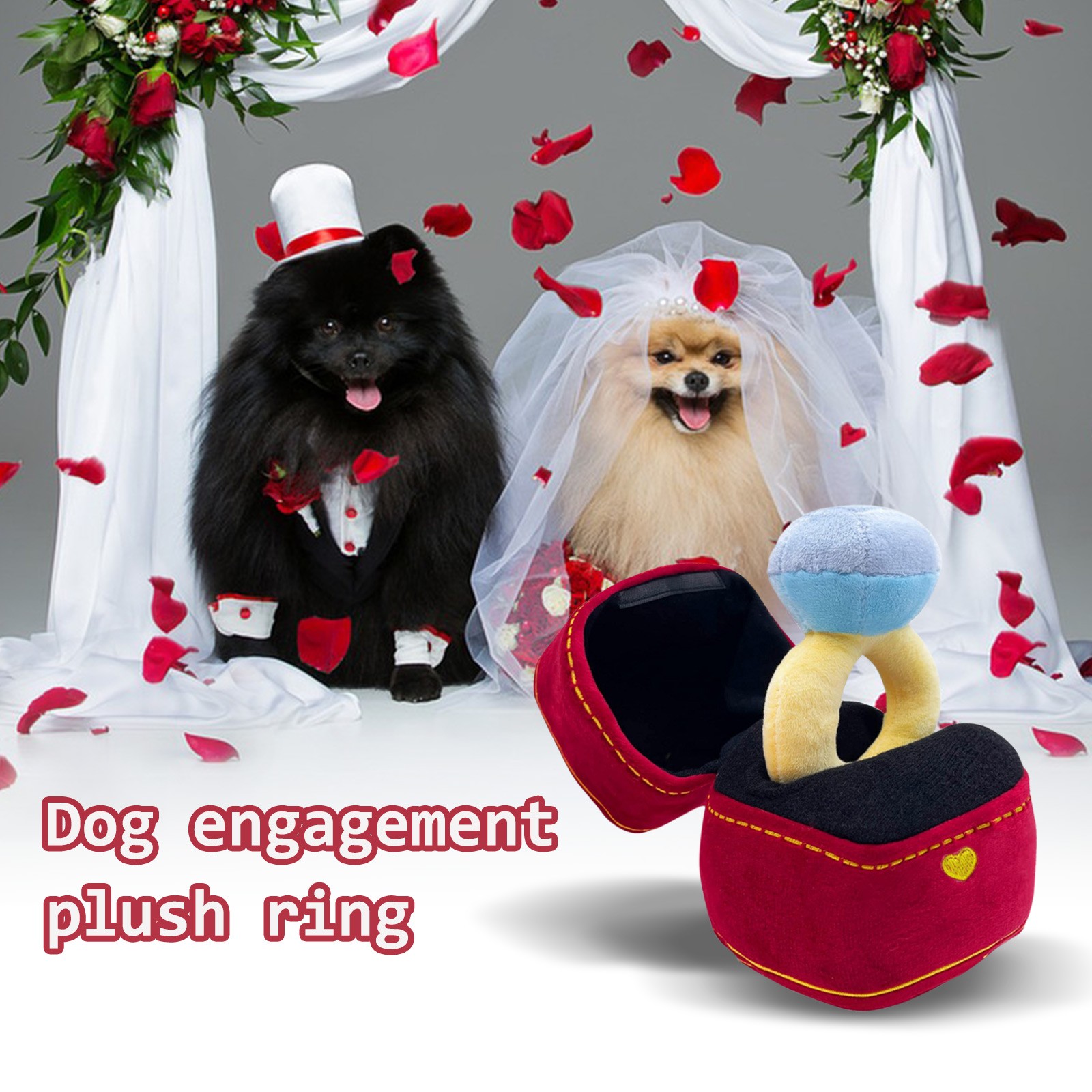 Love Ring Set Plush Diamond Toy Valentine'S Day Gift Confession Big ...
