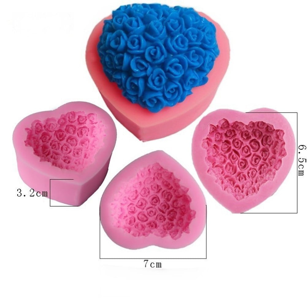 Love Rose Baking Tools Mousse Cake Decoration Silicone Template DIY ...