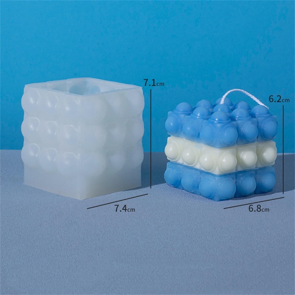 Love Rose Cube Silicone Mold for Handmade Aroma Candle Plaster Soap ...