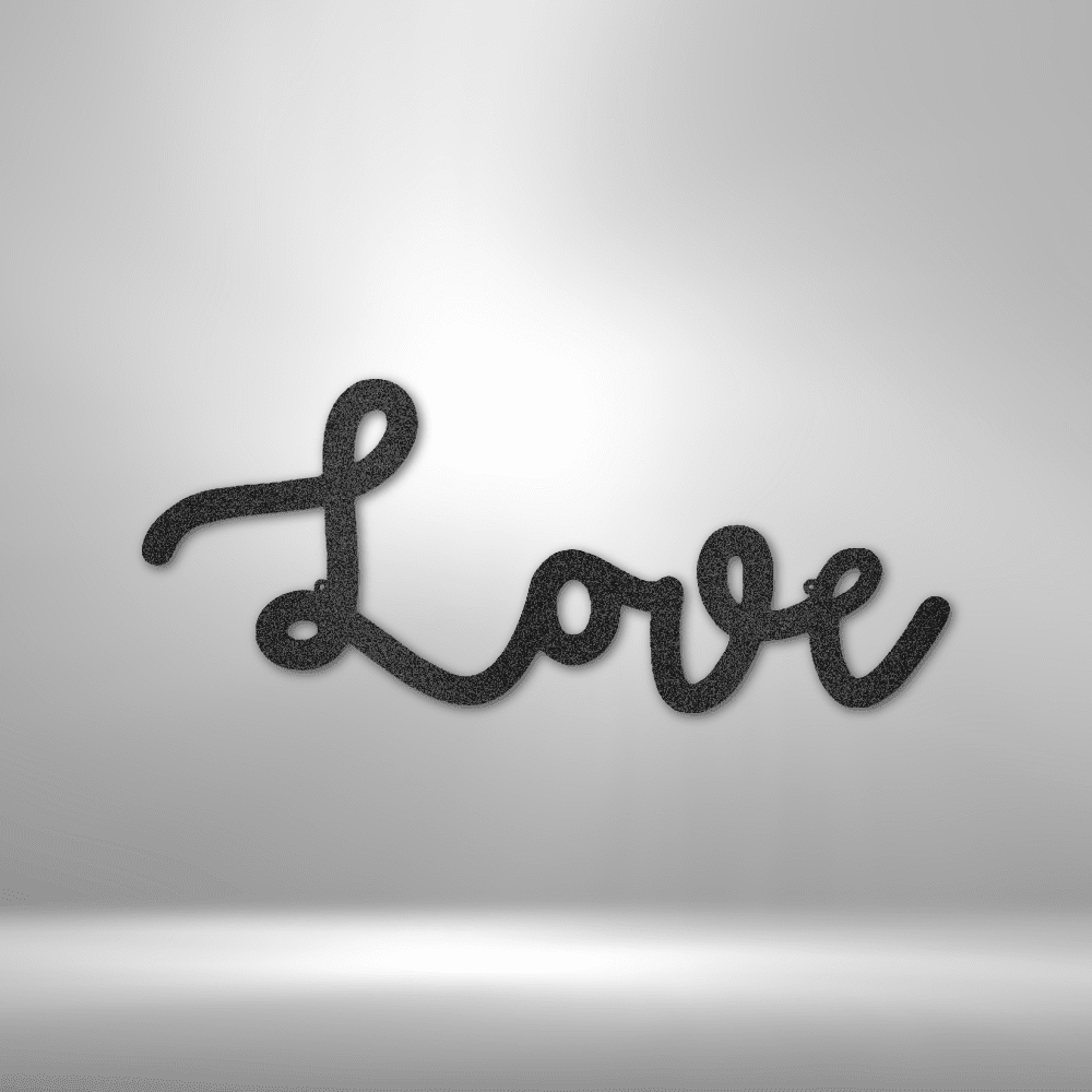 Love Script Steel Sign Laser Cut Powder Coated Home & Office Metal Wall Decor Multiple Sizes ...