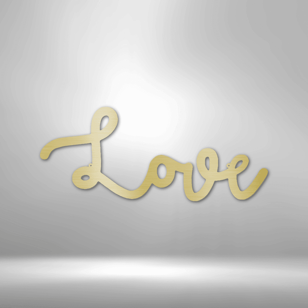 Love Script Steel Sign Laser Cut Powder Coated Home & Office Metal Wall ...