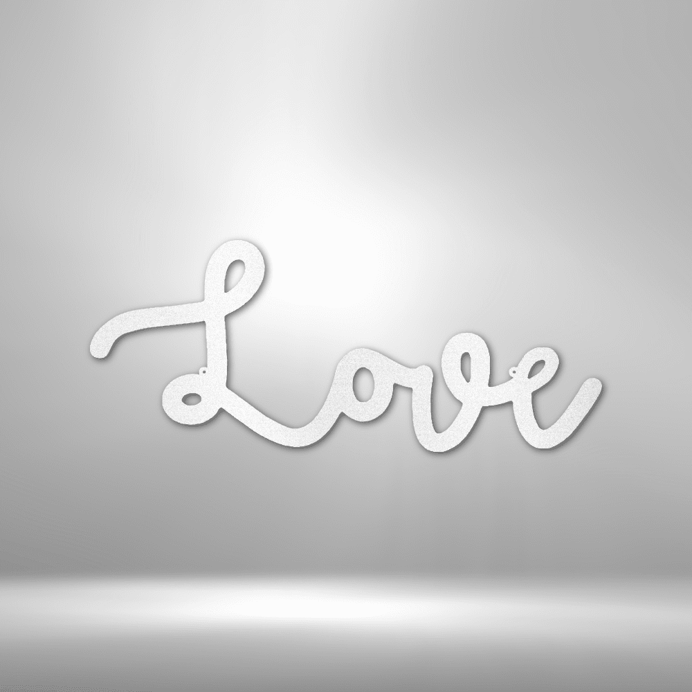 Love Script Steel Sign Laser Cut Powder Coated Home & Office Metal Wall ...