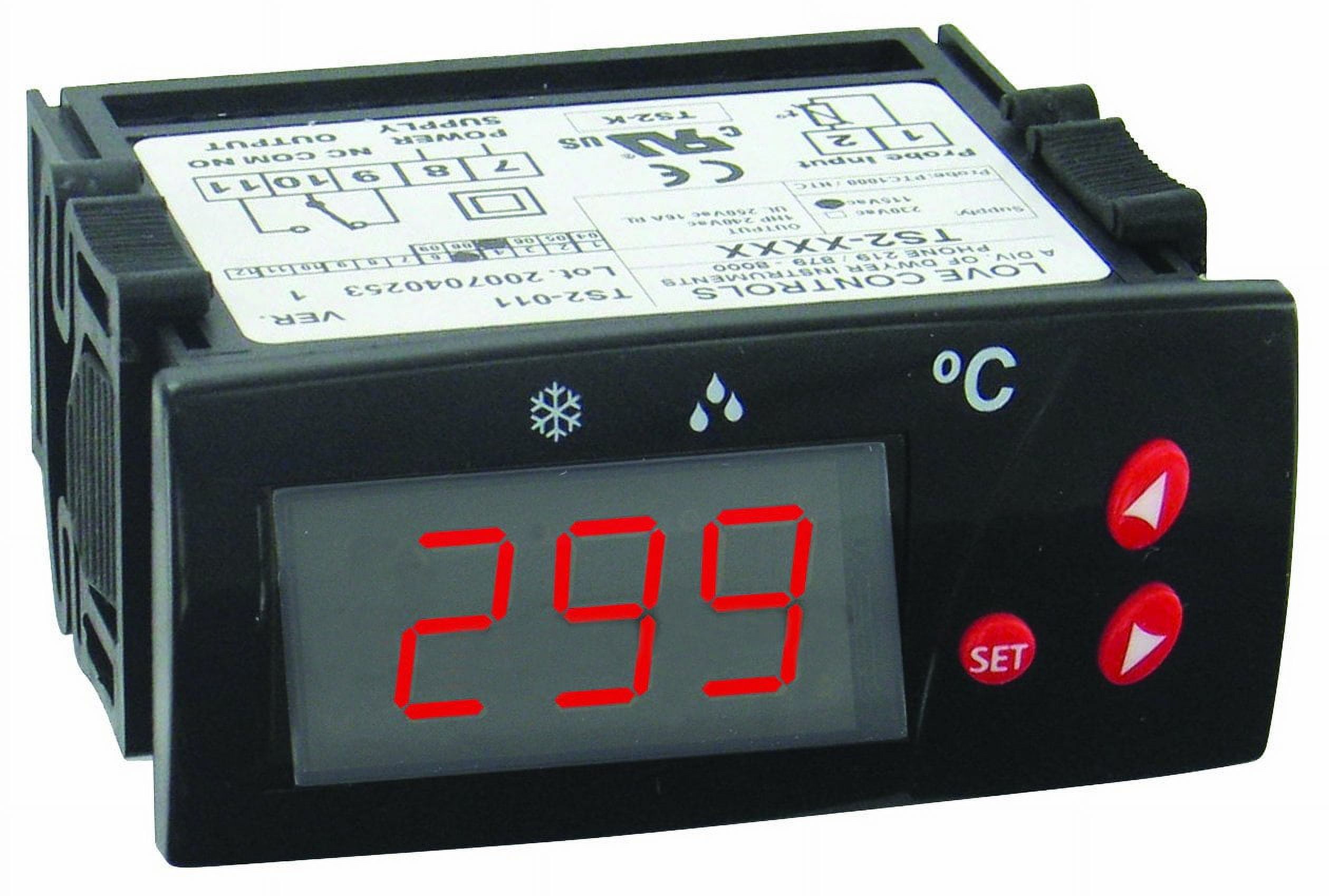 Love Series TS2 Digital Temperature Switch, Red Display, 24 VAC/VDC Supply Voltage, °C Display ...