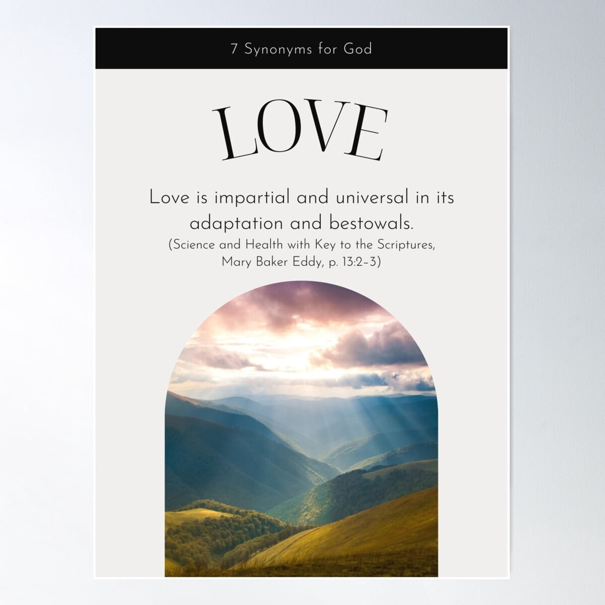 Love - Seven Synonyms For God Poster Wall Art, Modern Wall Decor For ...