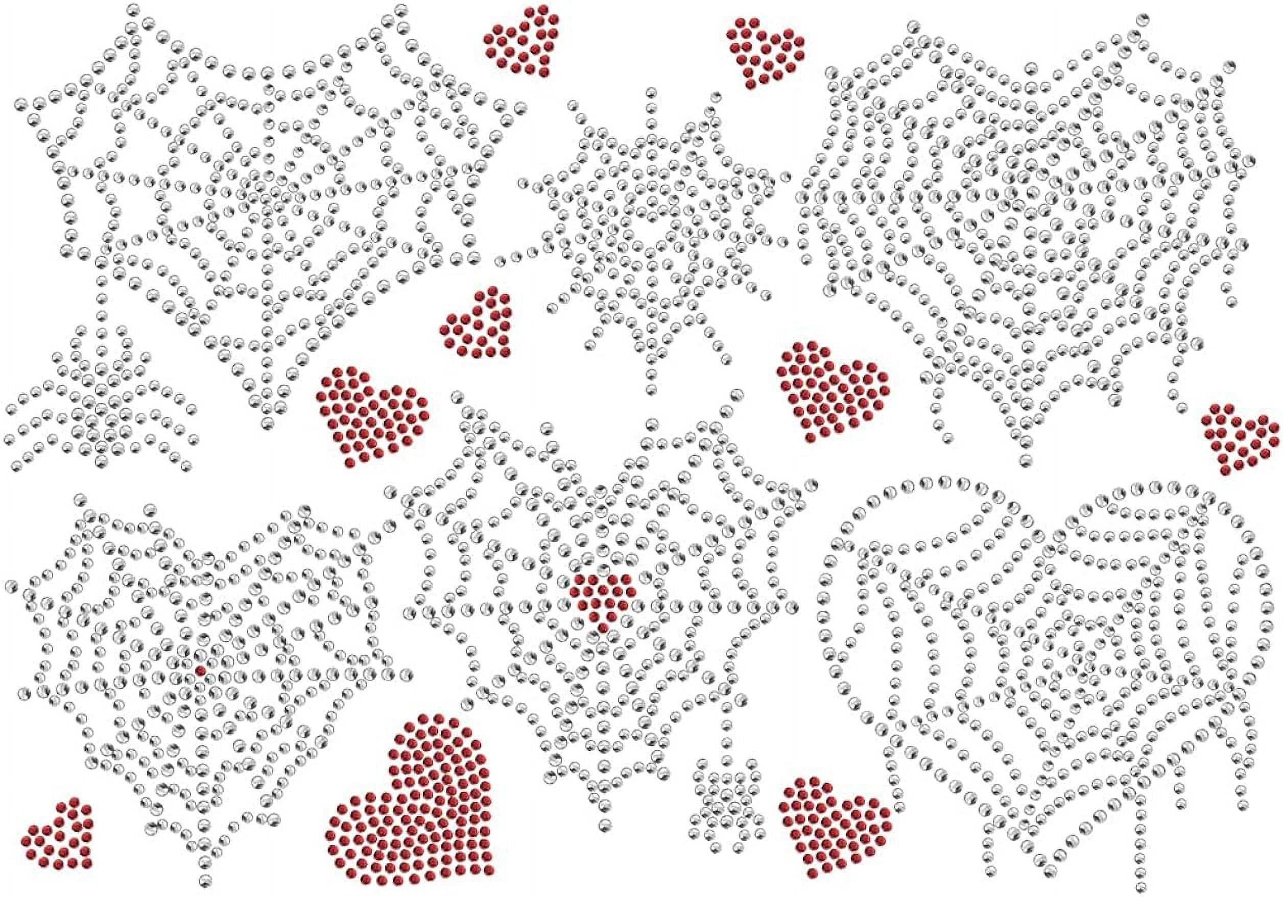 Love Shaped Spider Web Rhinestone Iron on Hotfix Heat Transfer Decal ...