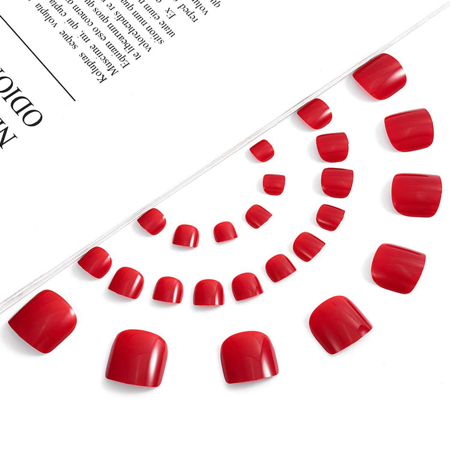 Love Shine | Red | Glossy | Square | Short, Medium | Reusable Press On ...