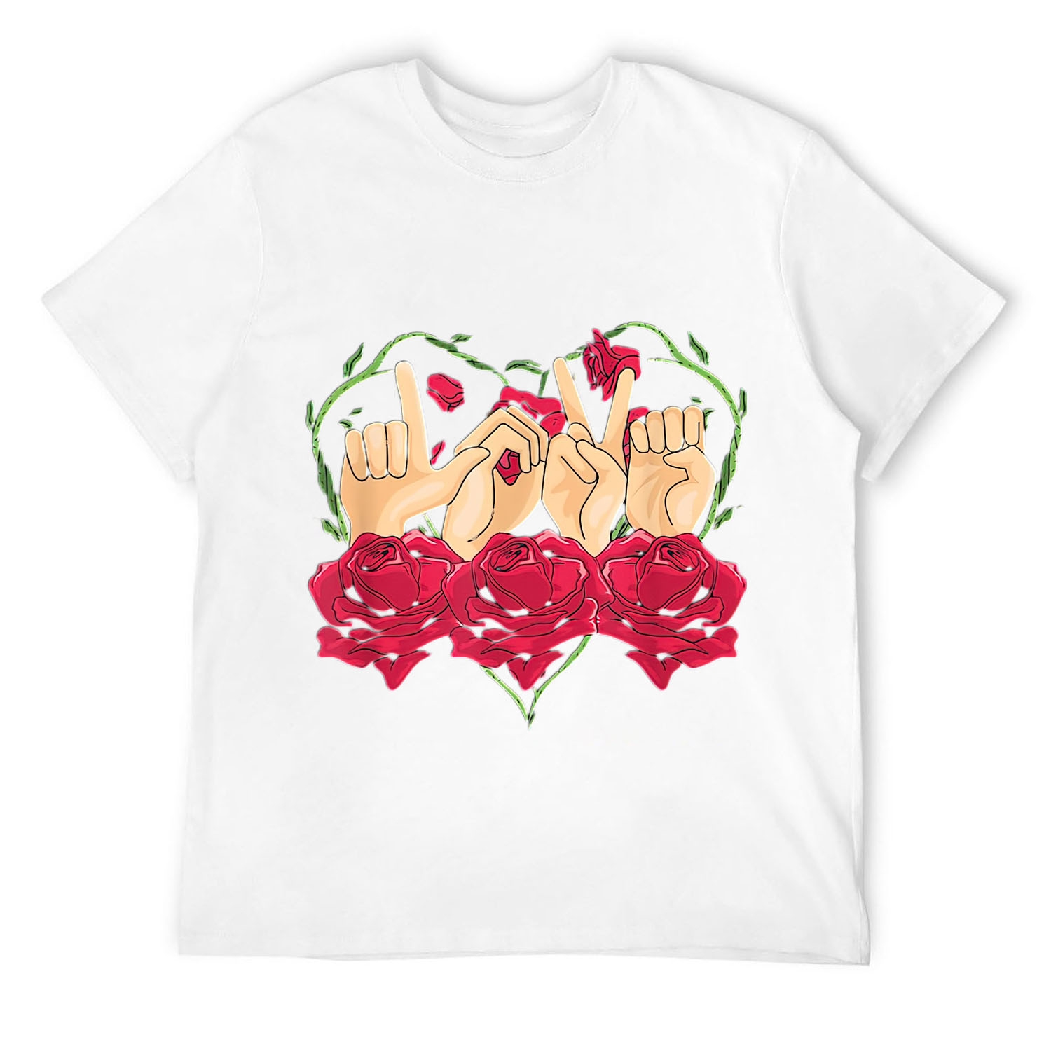 Love Sign Language Heart ASL Awareness for Deaf Person T-Shirt ...