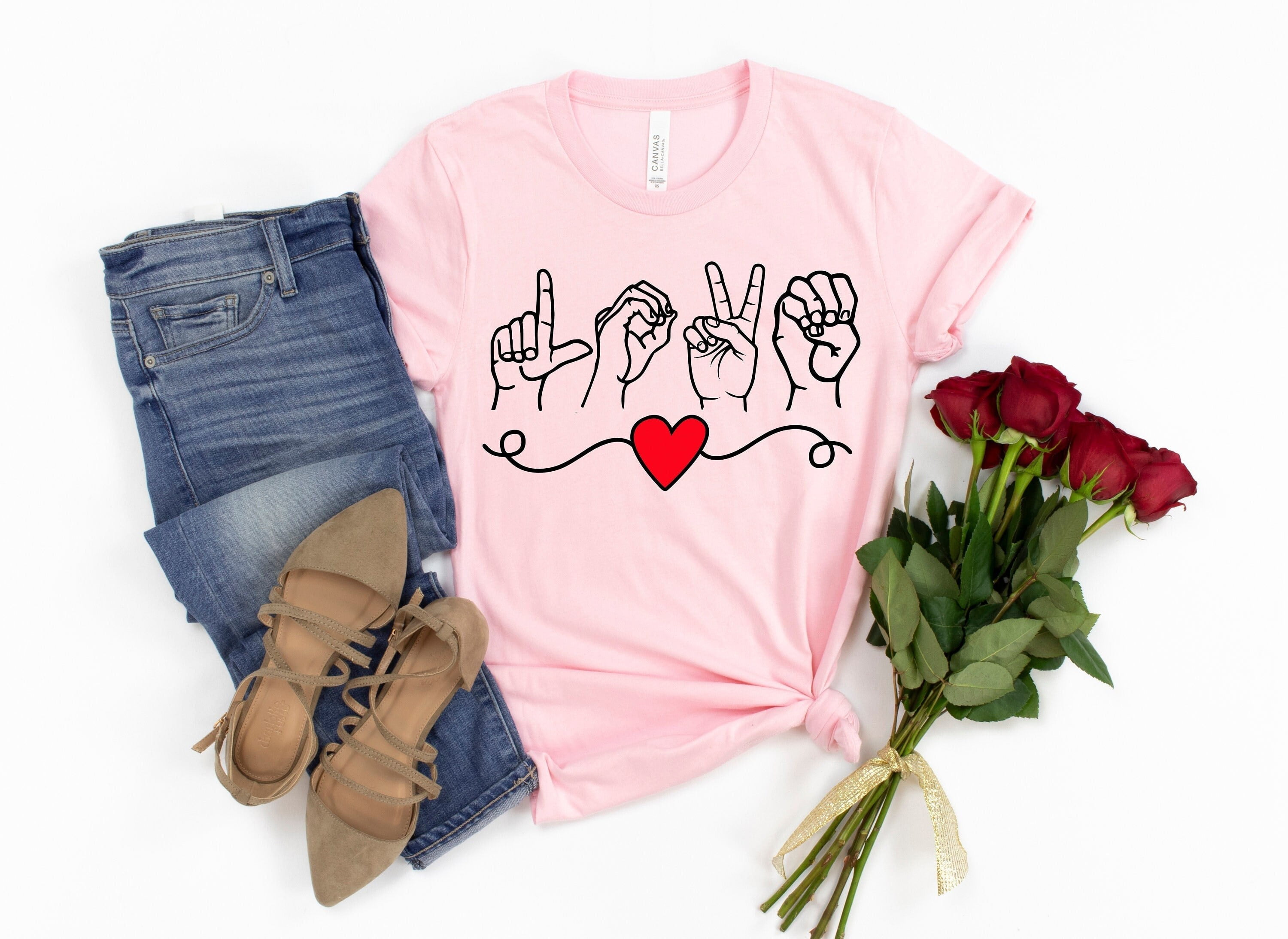 Love Sign Language Shirt Love Sign Shirt Valentines Day Shirt American ...