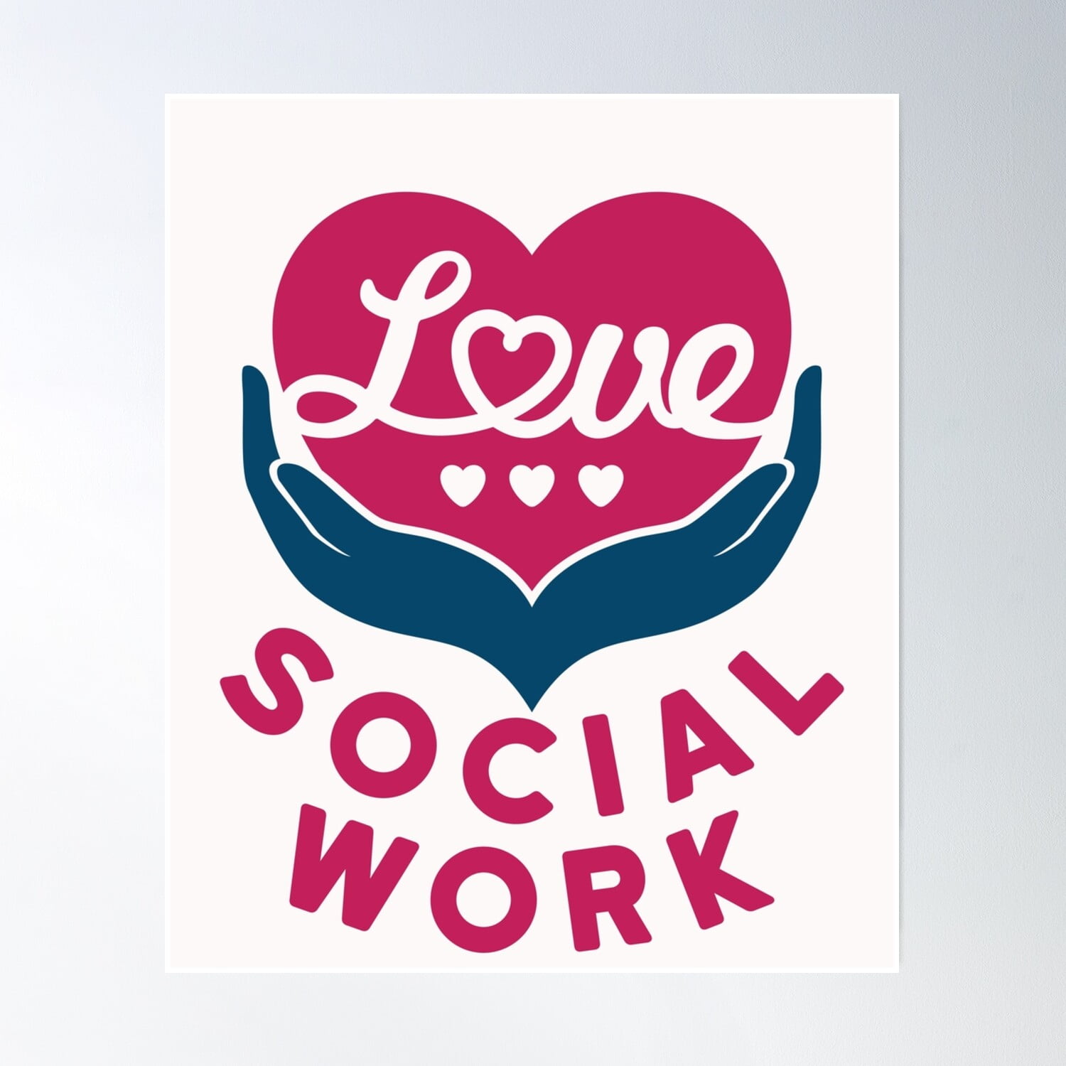 Love Social Work Heart Lcsw Social Worker Poster Wall Art, Modern Wall ...