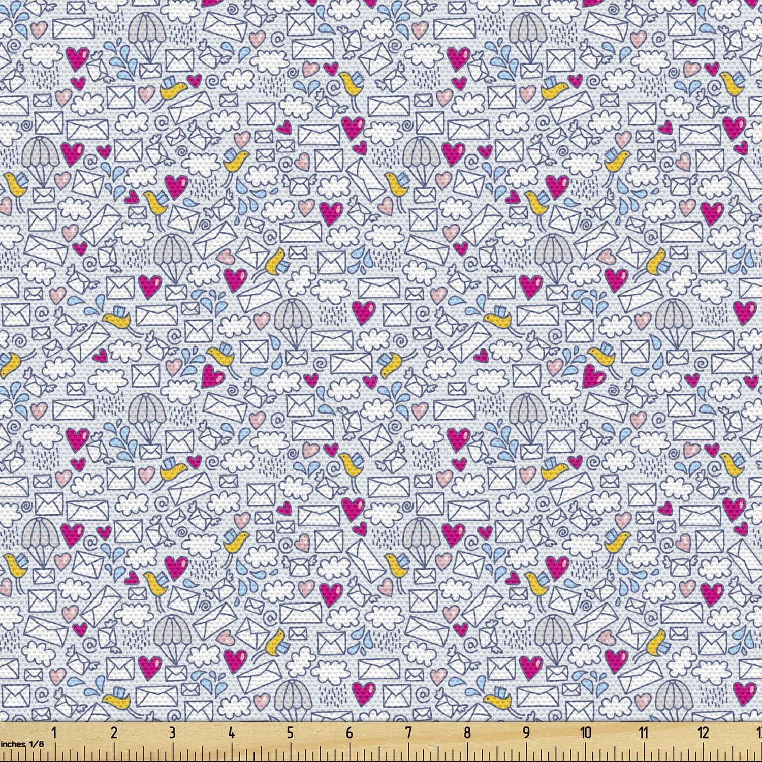 Ambesonne Love Fabric by the Yard Upholstery, Message Posting Theme, 5 ...