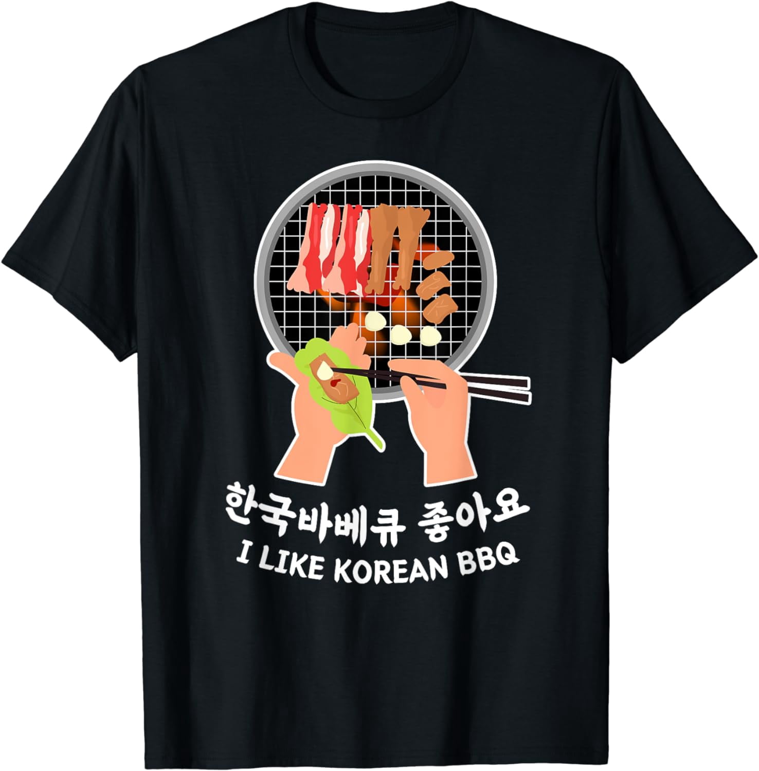 Love South Korea - Bulgogi Food & Hangul I LIKE KOREAN BBQ T-Shirt ...