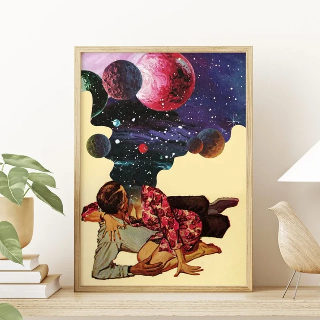 In Love With The Space 3 (Collage Art, Trippy Wall Art, Retro Art NO ...