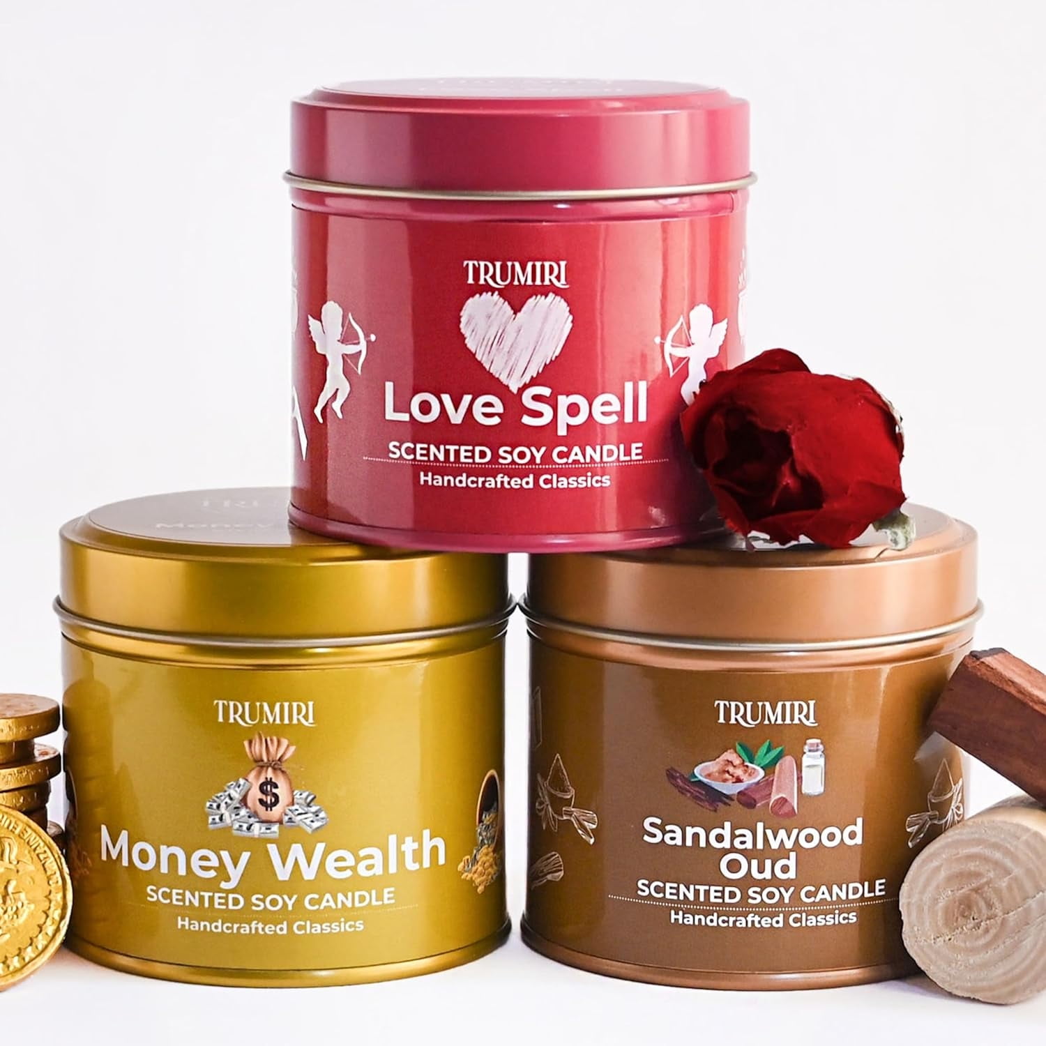 Love Spell, Money Wealth, Sandalwood Oud - Soy Candles Non Toxic ...