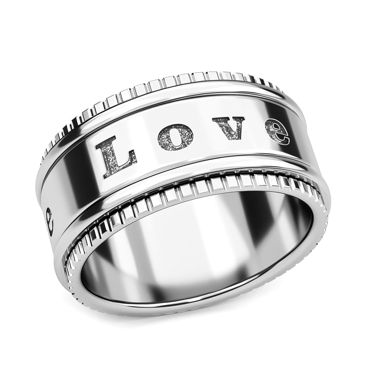 SHOP LC Love Spinner Anxiety Rings for Men Women 925 Sterling Silver ...