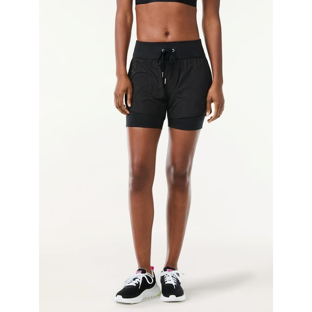Love & Sports Women's Running Shorts with Compression Liner - Walmart.com