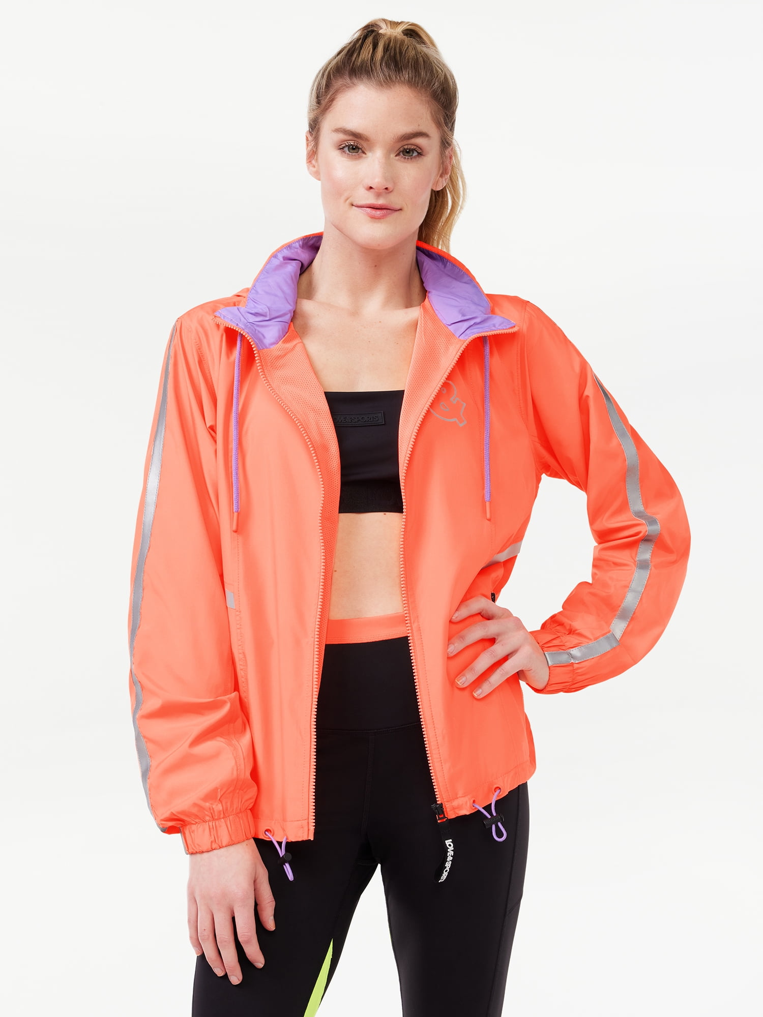 Love & Sports Women's Track Jacket with Hood - Walmart.com Love & Sports Women's Track Jacket with Hood - Walmart.com