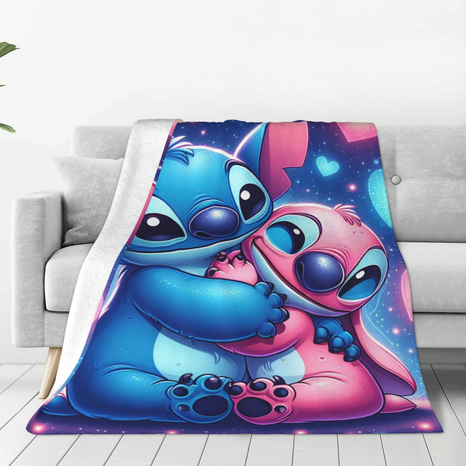 Love Stitch And Angel 3 Blanket Cartoon Blanket Home Cute Blankets for ...